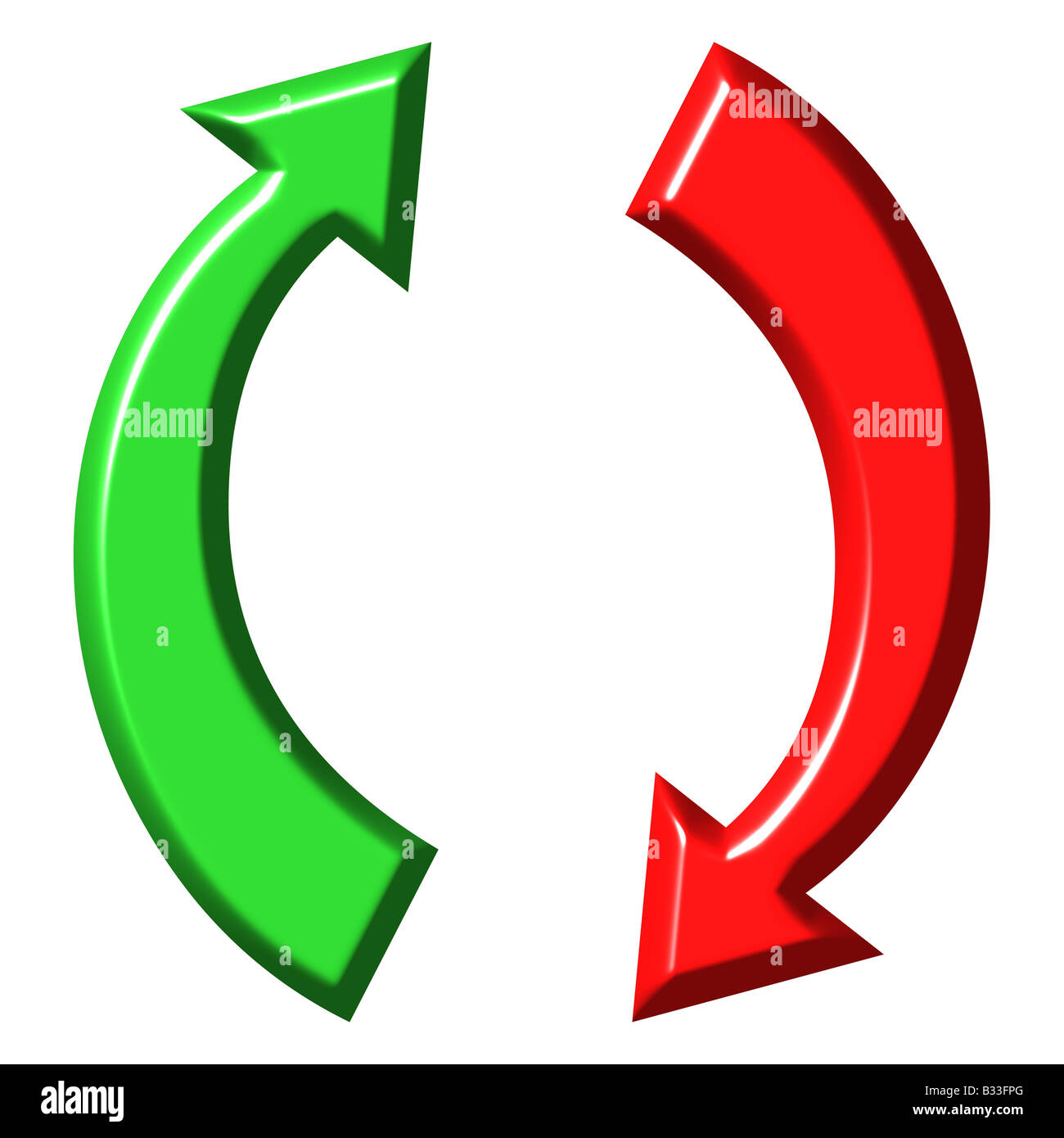 3d circular up and down arrows Stock Photo - Alamy