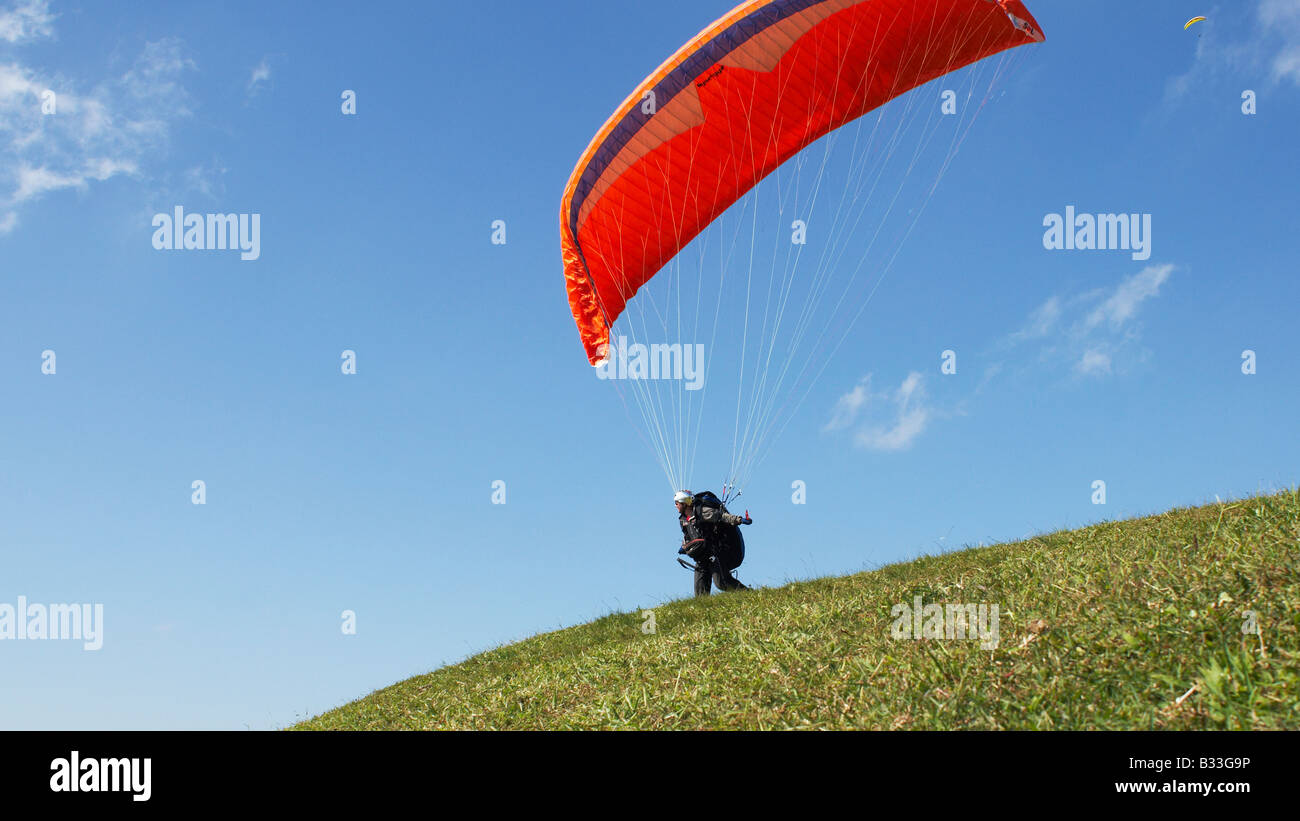 Take off for a paraglider flight Stock Photo - Alamy