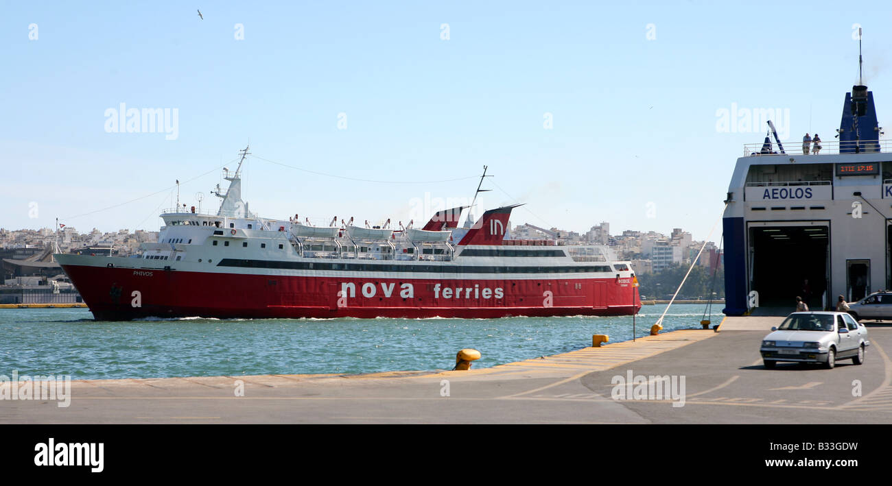 Piraeus the historic port of Athens with tourist ferries the Phivos and ...
