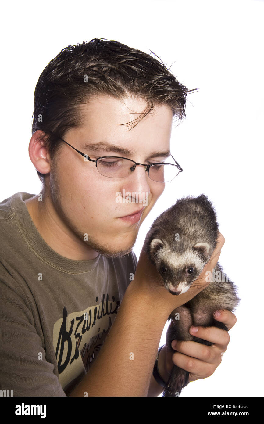 Man and ferret hi-res stock photography and images - Alamy