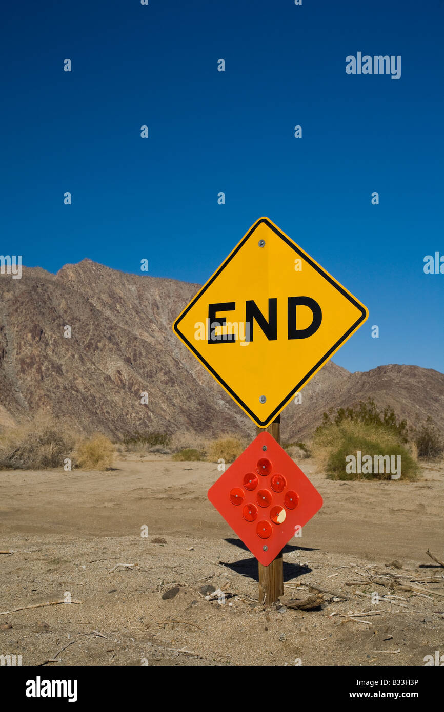 End sign in the Anza Borrego Desert Stock Photo - Alamy