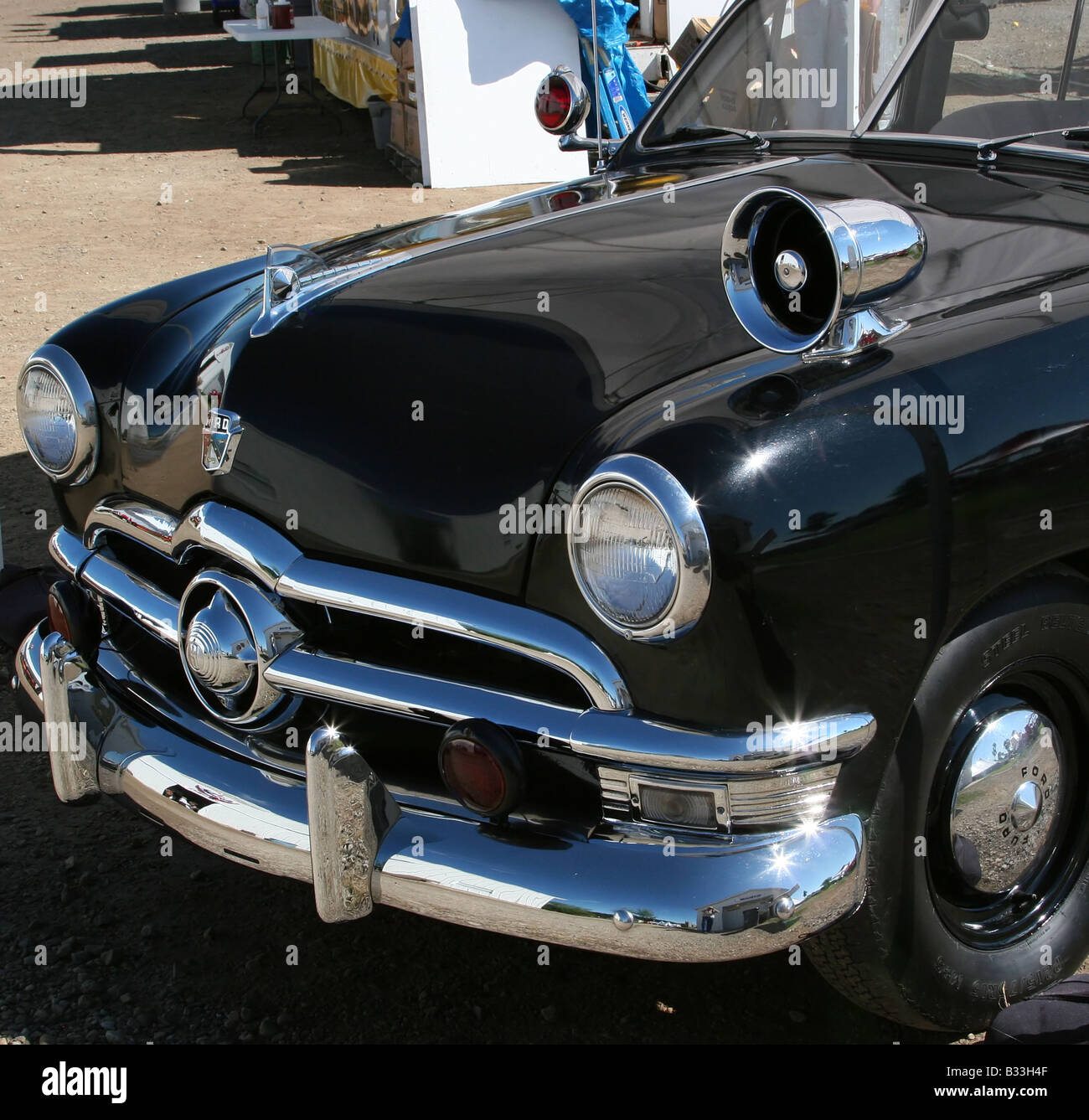 vintage classic police car on display Stock Photo - Alamy