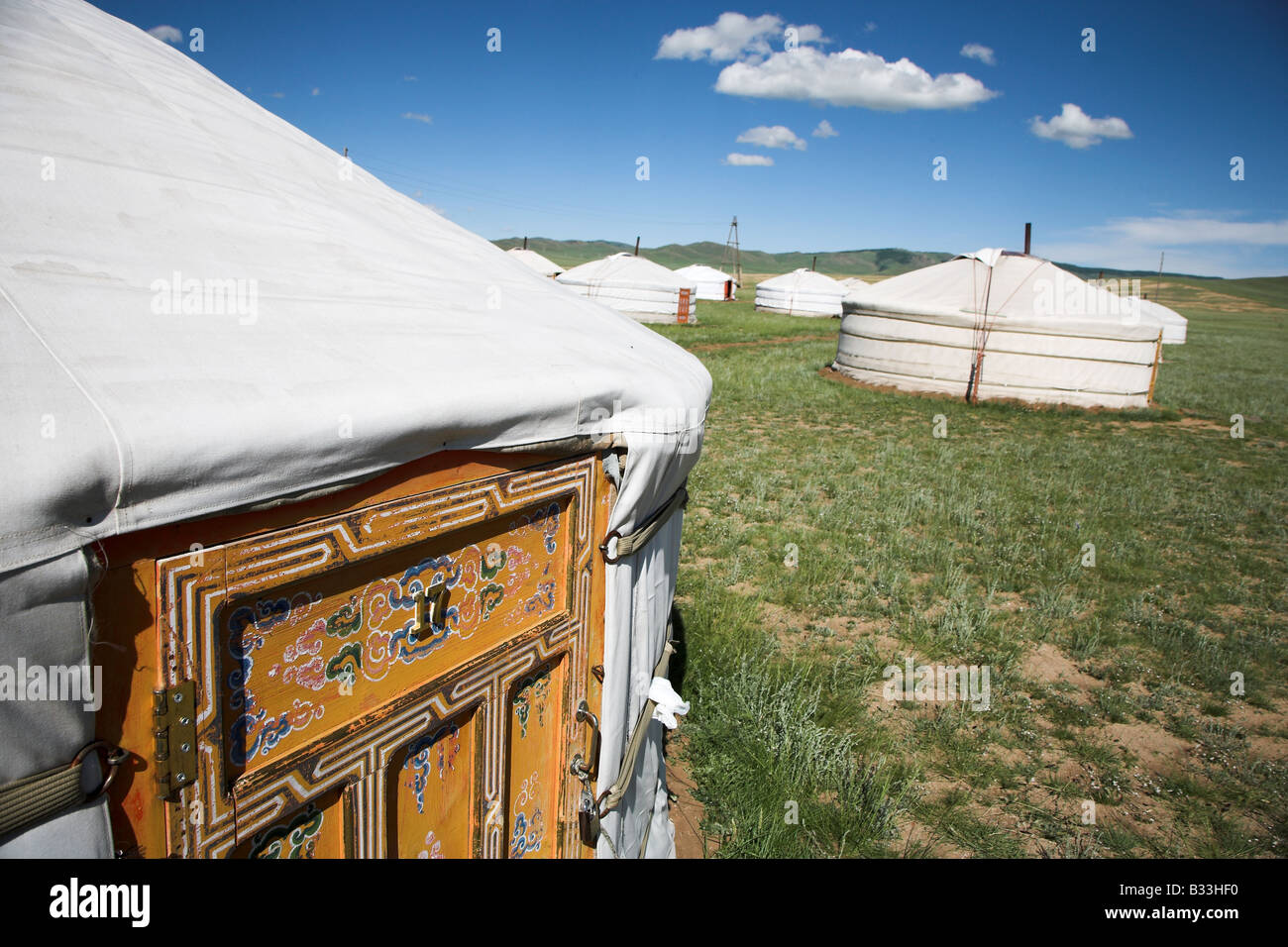 A traditional Ger tent in Elstei near Ulaan Baatar in Mongolia Stock ...