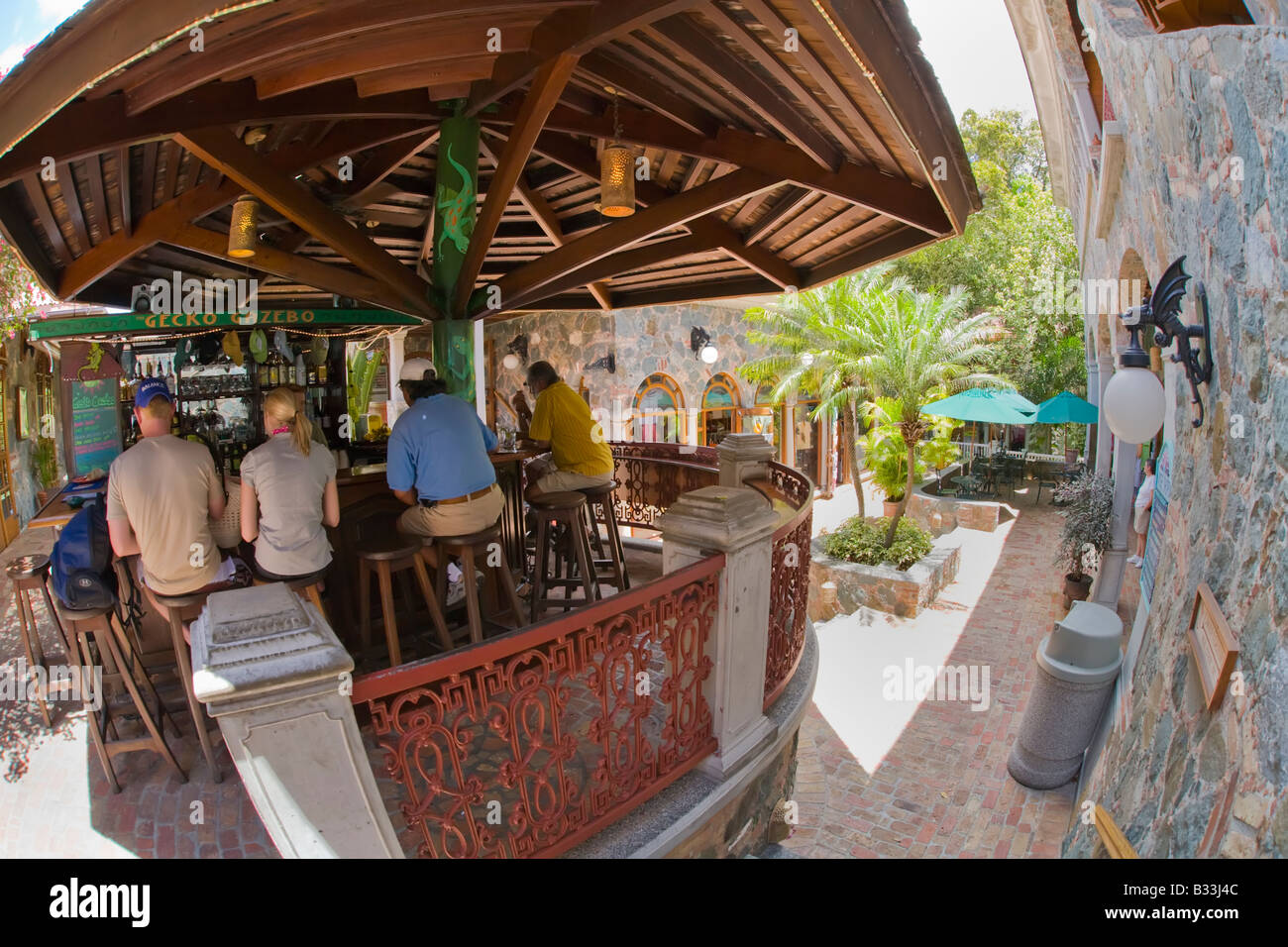 Mongoose Junction shopping dining complex in Cruz Bay on the caribbean ...
