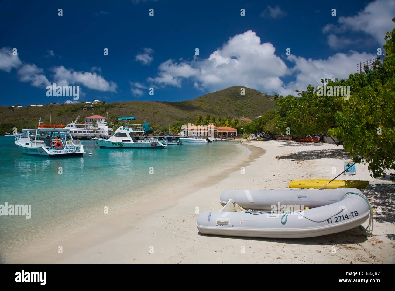 Waterfront in Cruz Bay on the caribbean island of St John in the US ...