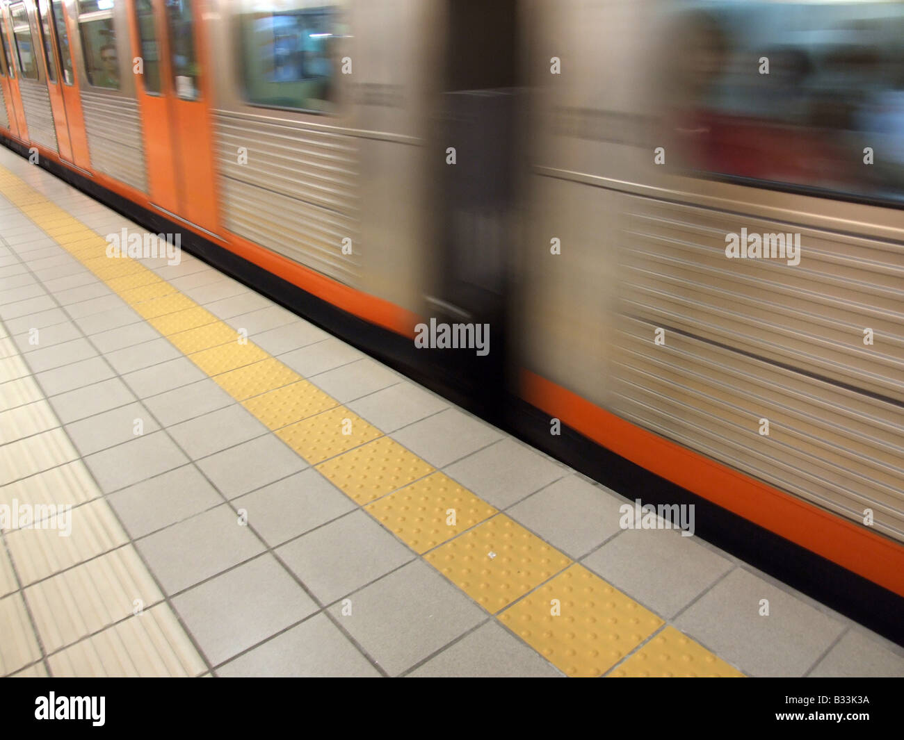 fast underground train in greece athens Stock Photo - Alamy