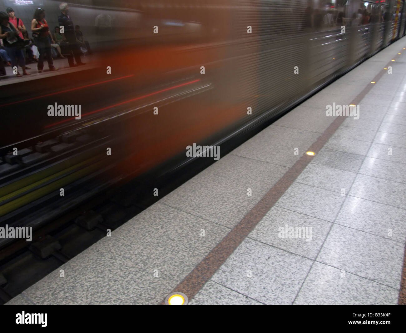 fast underground train in greece athens Stock Photo - Alamy
