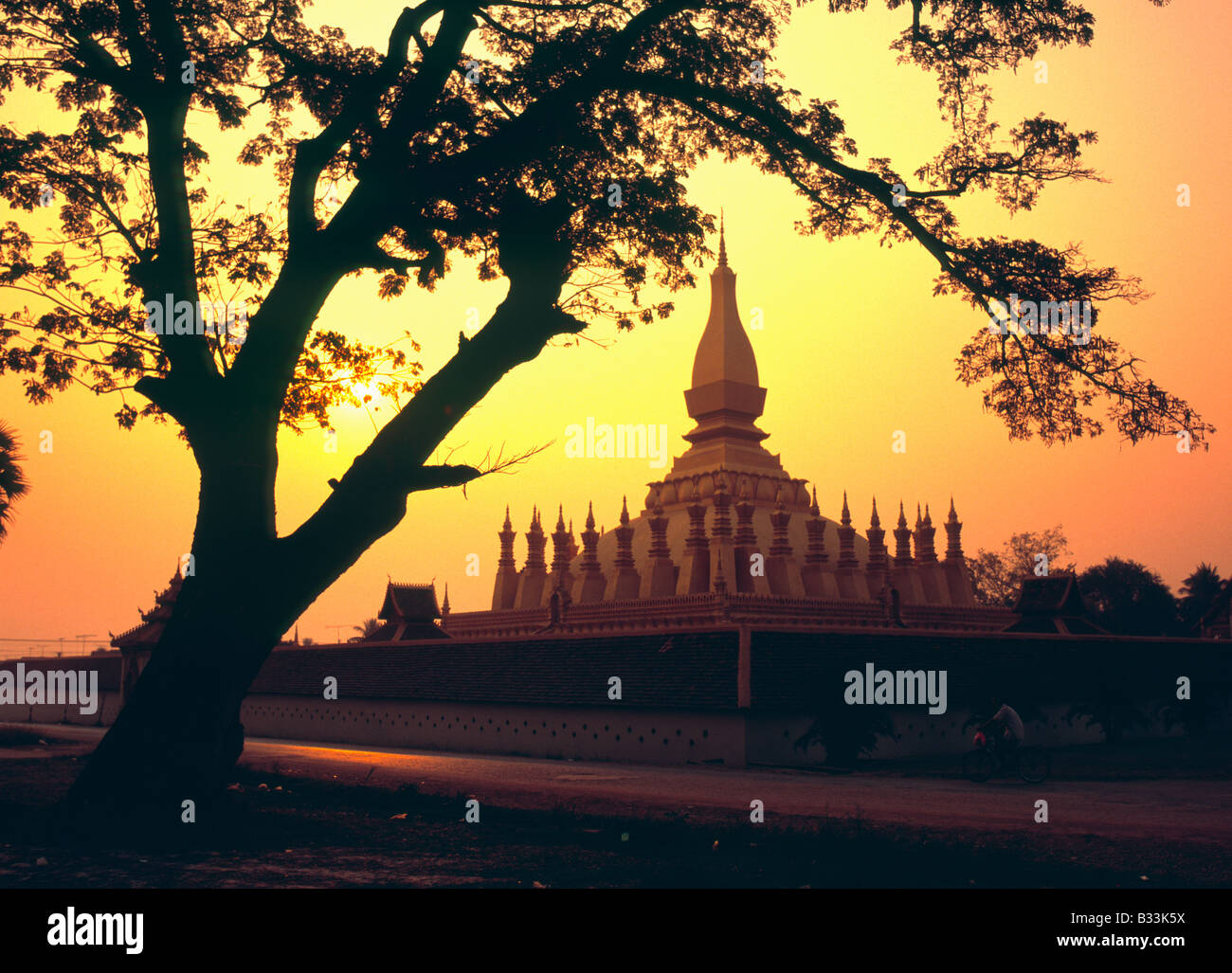 Laos Ventiane Pha That Luang Great Sacred Shrine View of the shrine in ...