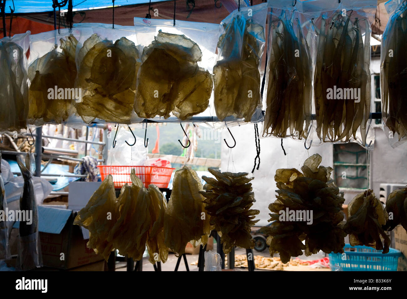 Dried fish hanging on market hi-res stock photography and images - Alamy