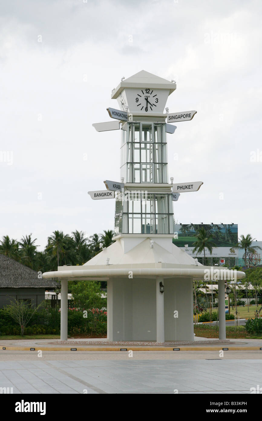 The clock structure at Samui International Airport Stock Photo - Alamy