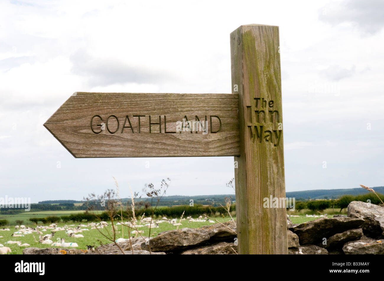 Goathland Footpath way sign, North Yorks Moors, Nr Levisham, Northern ...