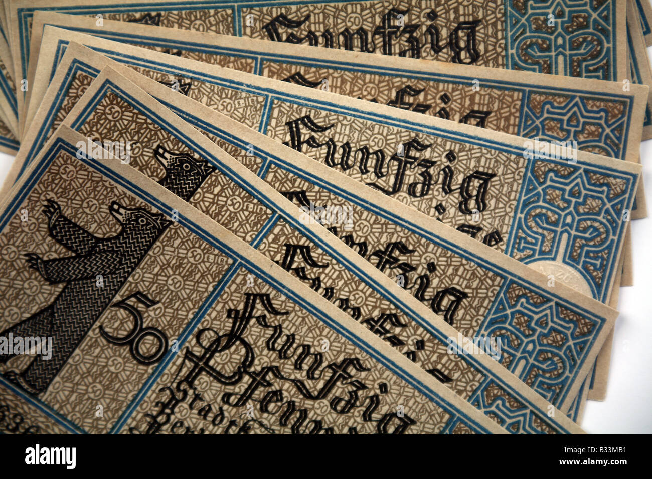 1921 BERLIN NOTGELD German Banknotes Stock Photo - Alamy