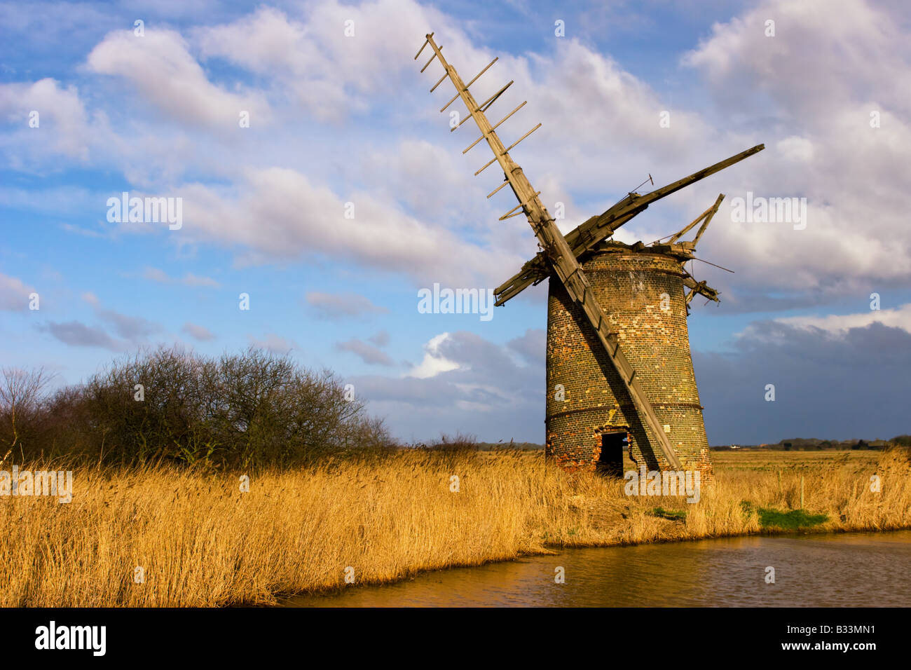 A Norfolk Broads landscape view of Brograve mill an 18th century ...