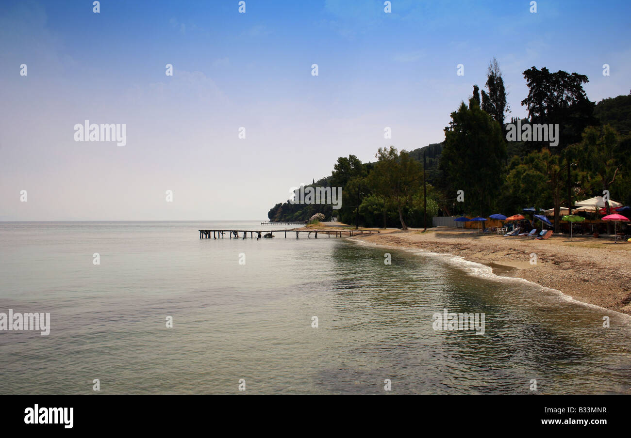 BOUKARIS BOUCARI BEACH SOUTHWEST CORFU. GREEK IONIAN ISLAND Stock Photo ...