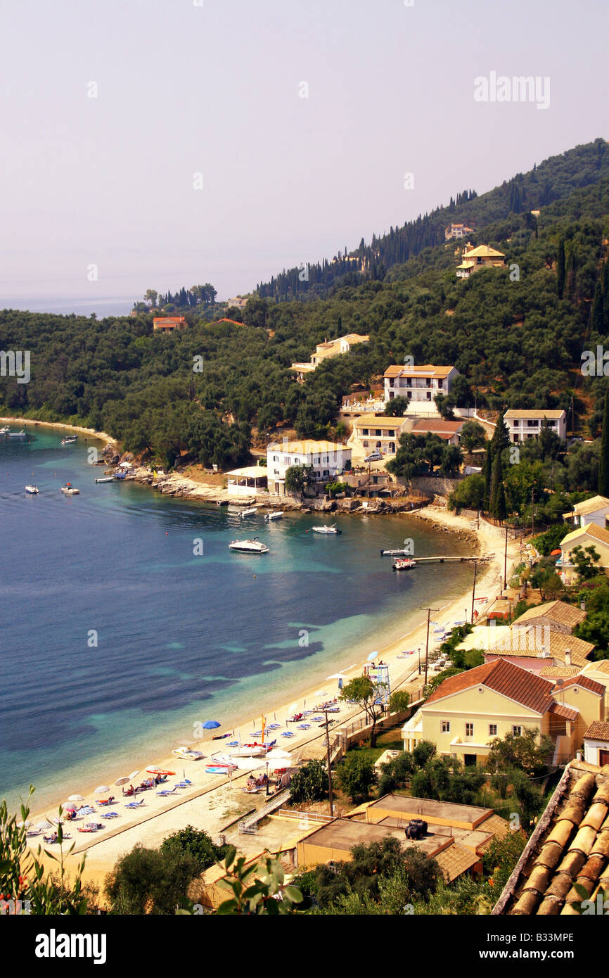 THE PICTURESQUE VILLAGE OF KALAMI ON THE NORTHEAST COAST OF CORFU ...