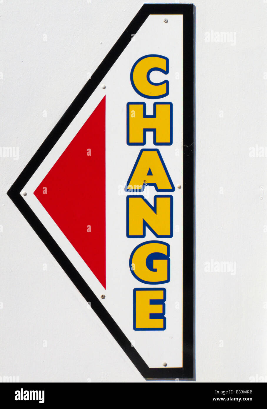 A change sign from an amusement arcade at Great Yarmouth, a seaside ...