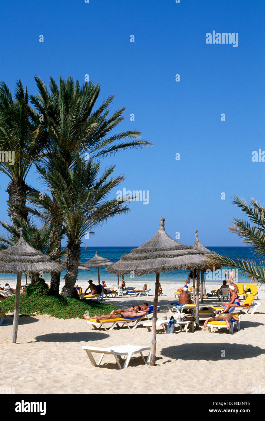 Beach in the Oasis Zarzis Djerba Island Tunisia Stock Photo - Alamy
