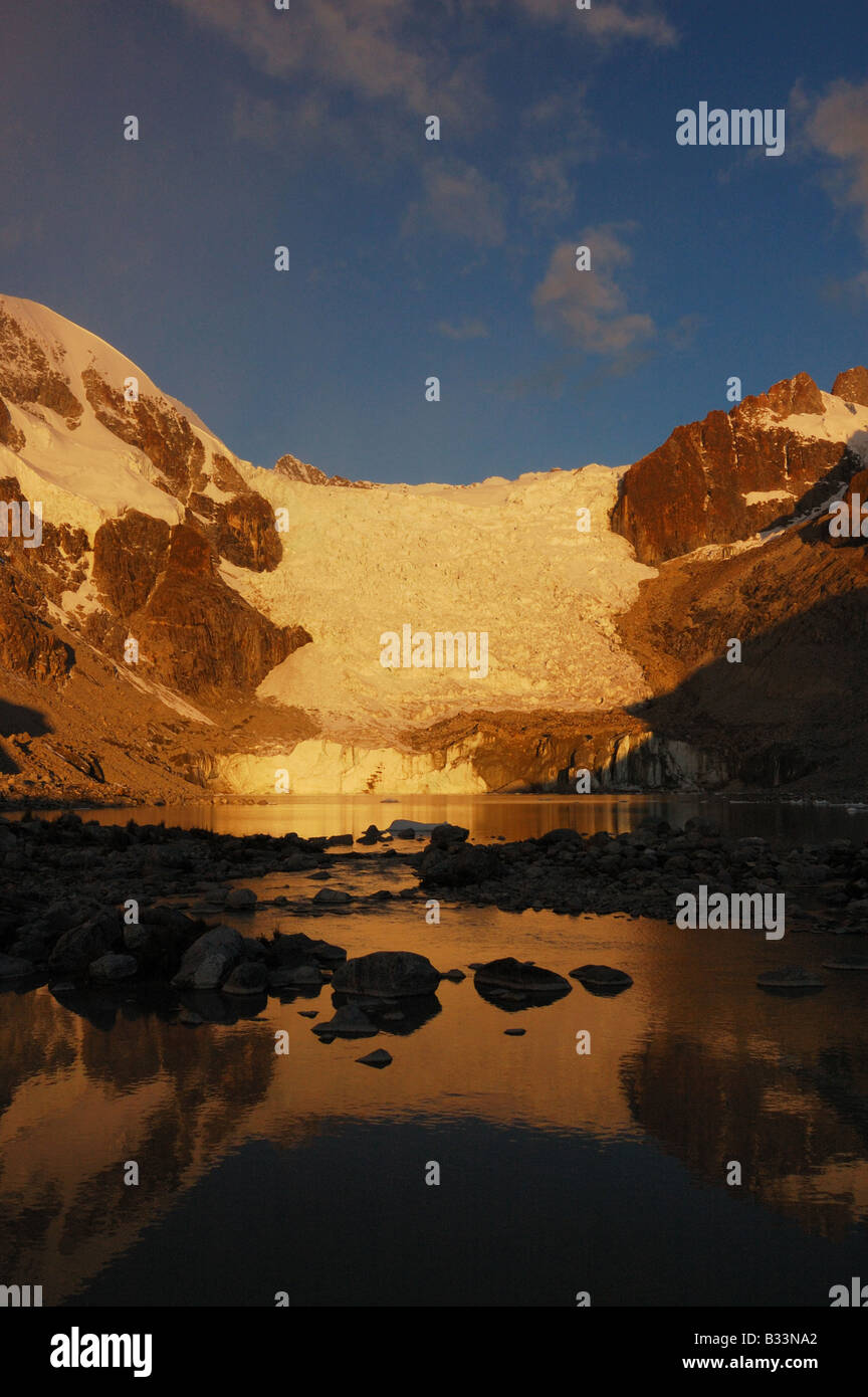Laguna Glacial 5038m near Mt Illampu Bolivia South America Stock Photo ...