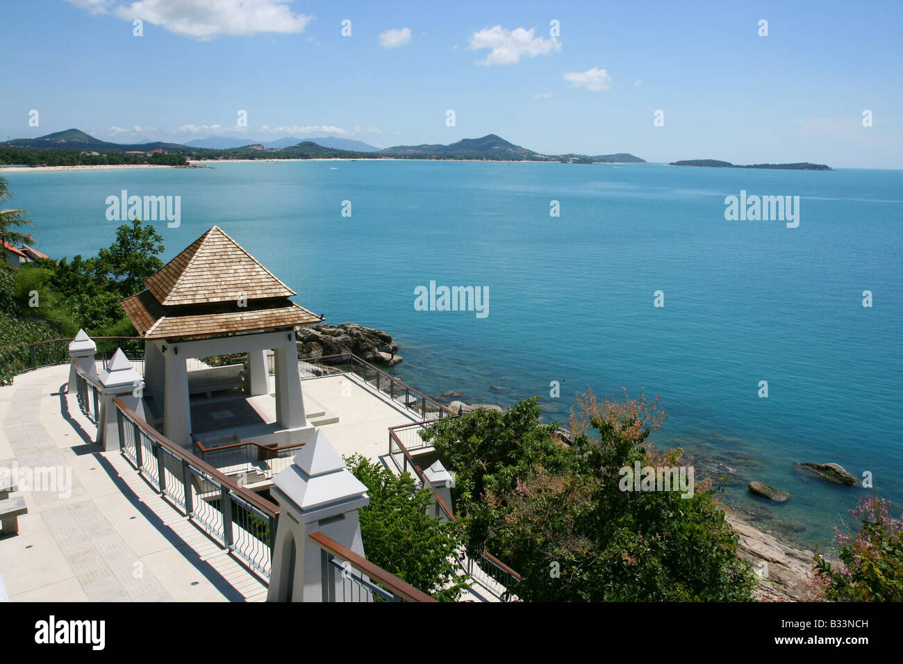 View of sea and Chaweng beach from Lad Koh viewpoint, Samui Island ...