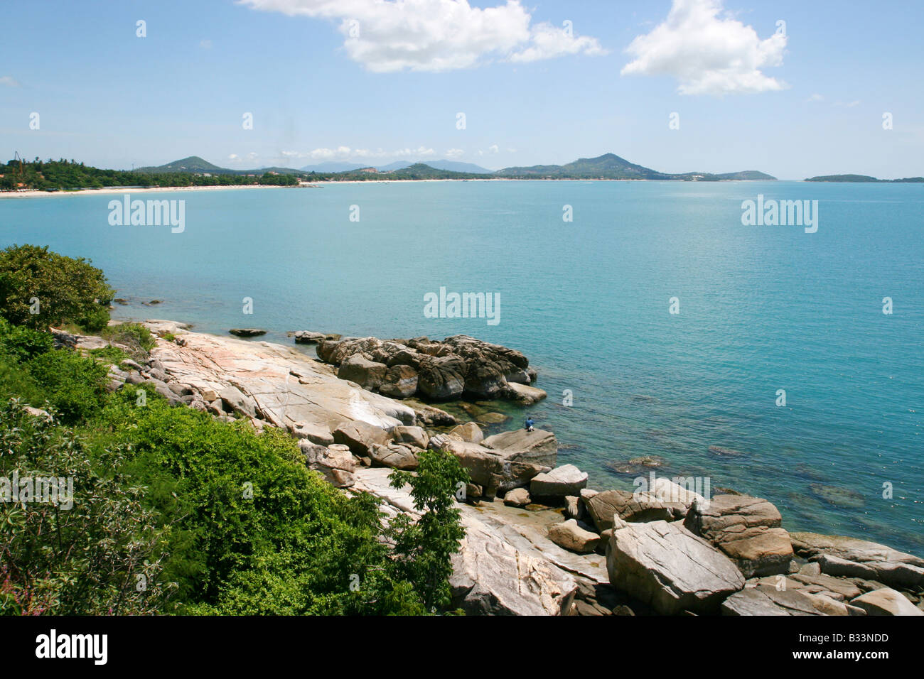View of sea and Chaweng beach from Lad Koh viewpoint, Samui Island ...