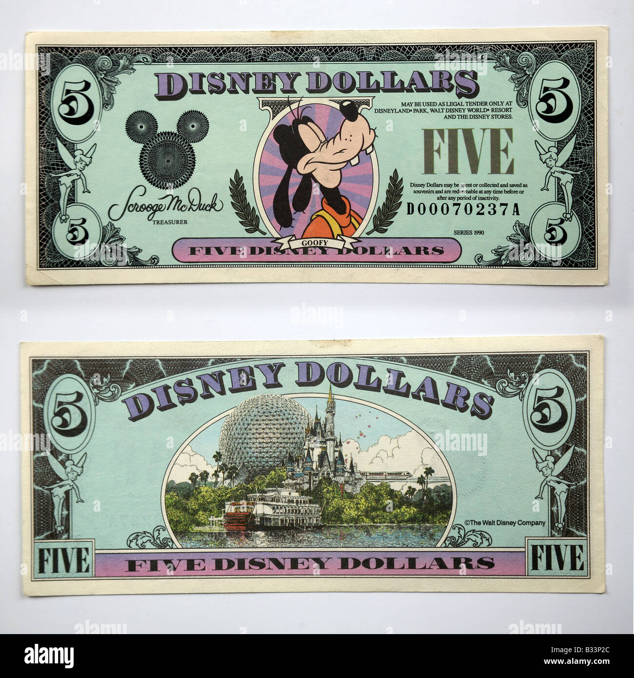 Disney dollars from Disney Land in United States of America Stock Photo ...