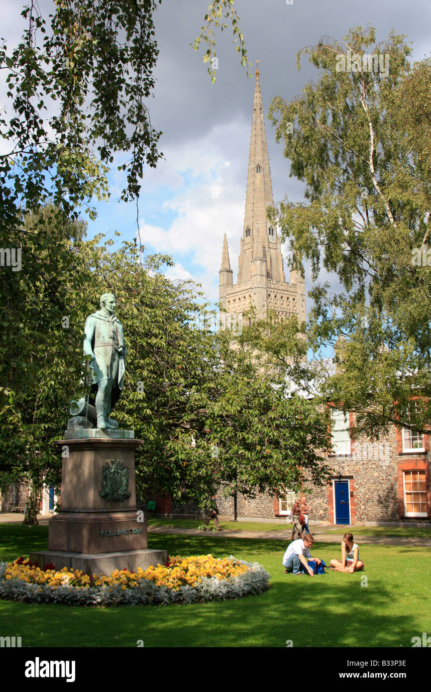 norwich city cathedral norfolk england uk gb Stock Photo - Alamy