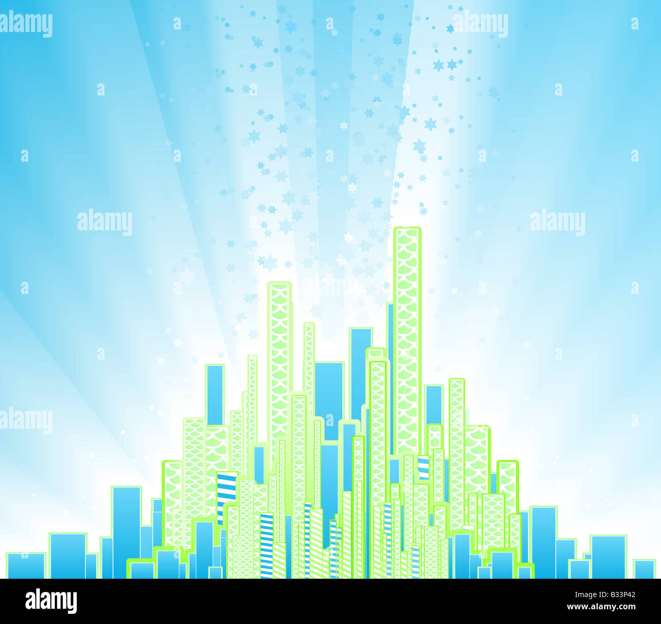 Vector illustration of a modern urban background with flowing ...