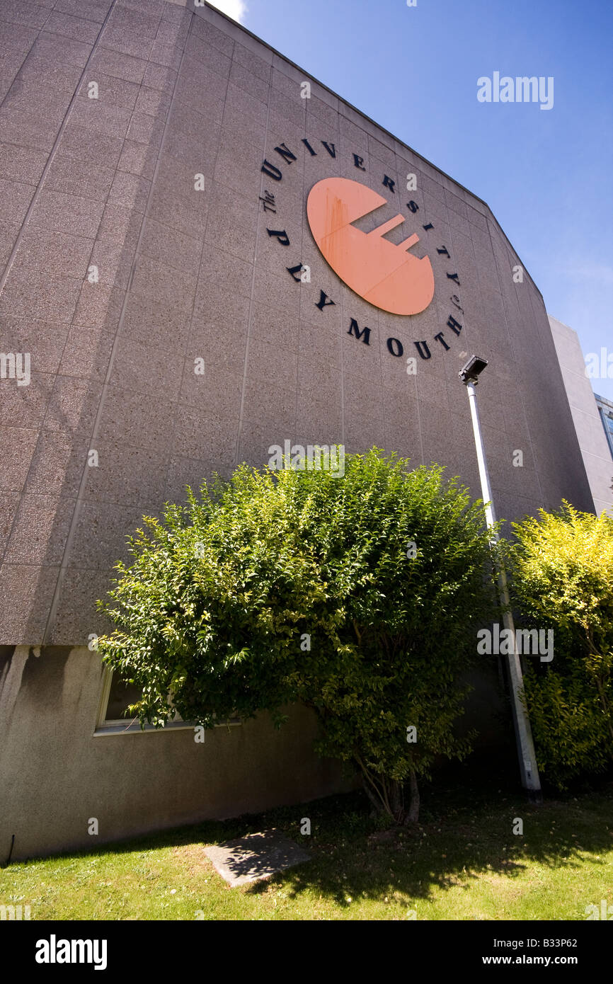 The main hall of the University of Plymouth showing the university ...