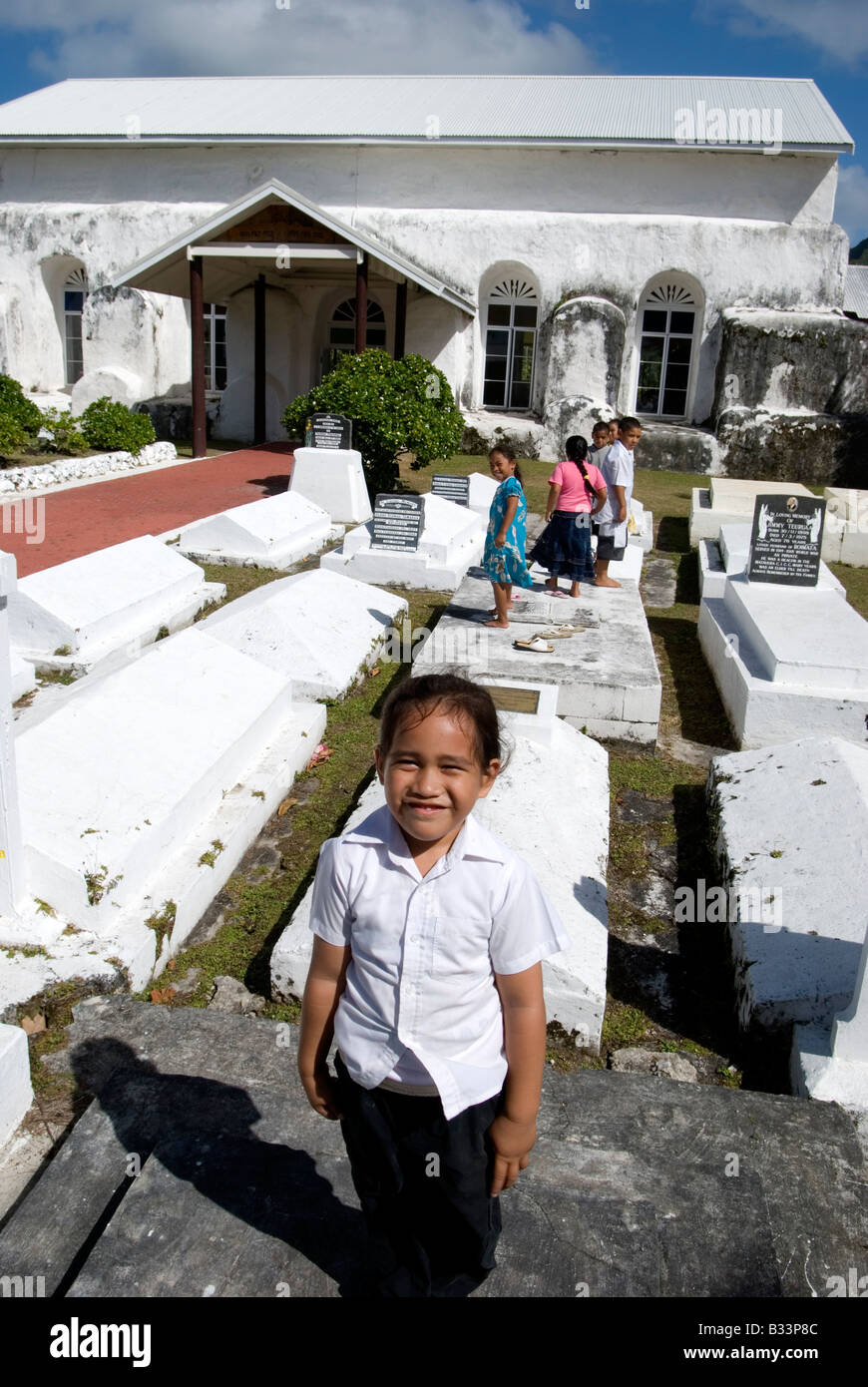 kids at matavera cicc church, rarotonga, cook islands Stock Photo - Alamy