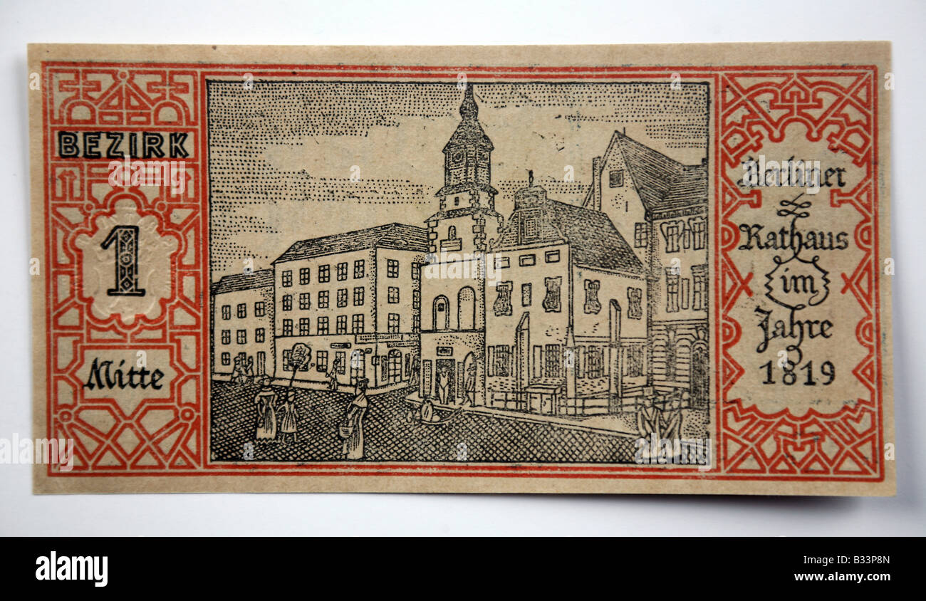 1921 BERLIN NOTGELD German Banknote 1) Midtown - Berlin City Hall in ...