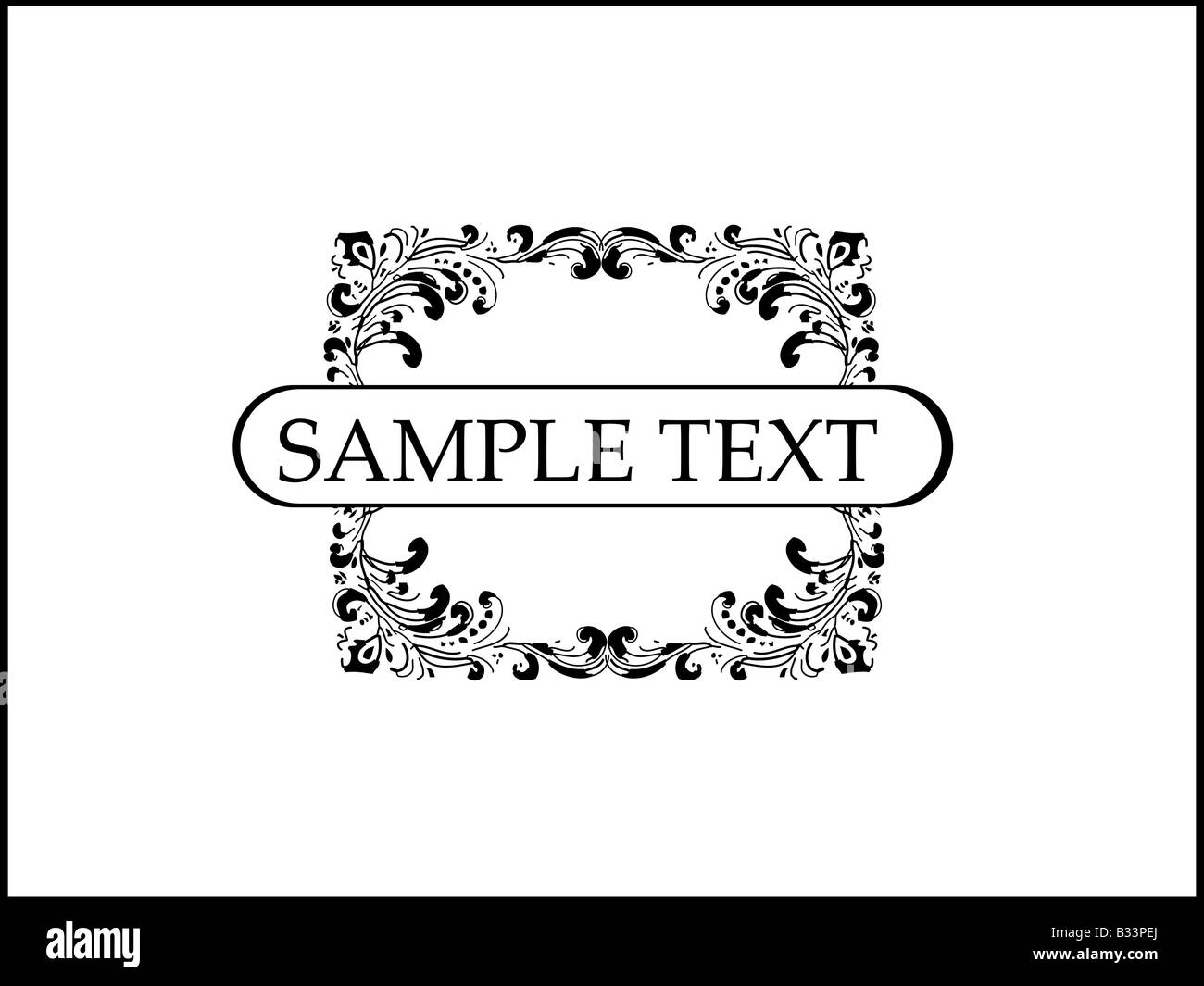 floral frame with text-template Stock Photo - Alamy