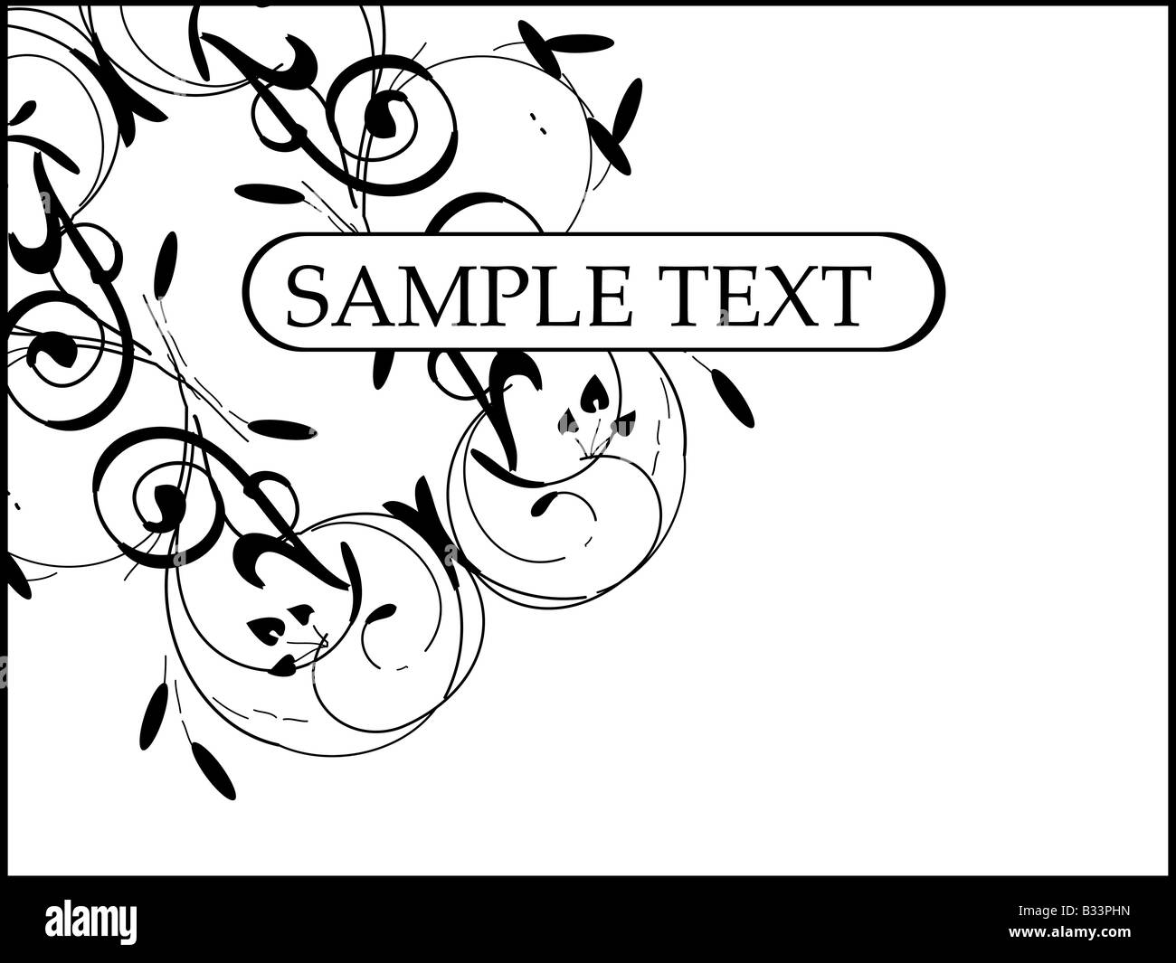 swirly design with sample text Stock Photo - Alamy