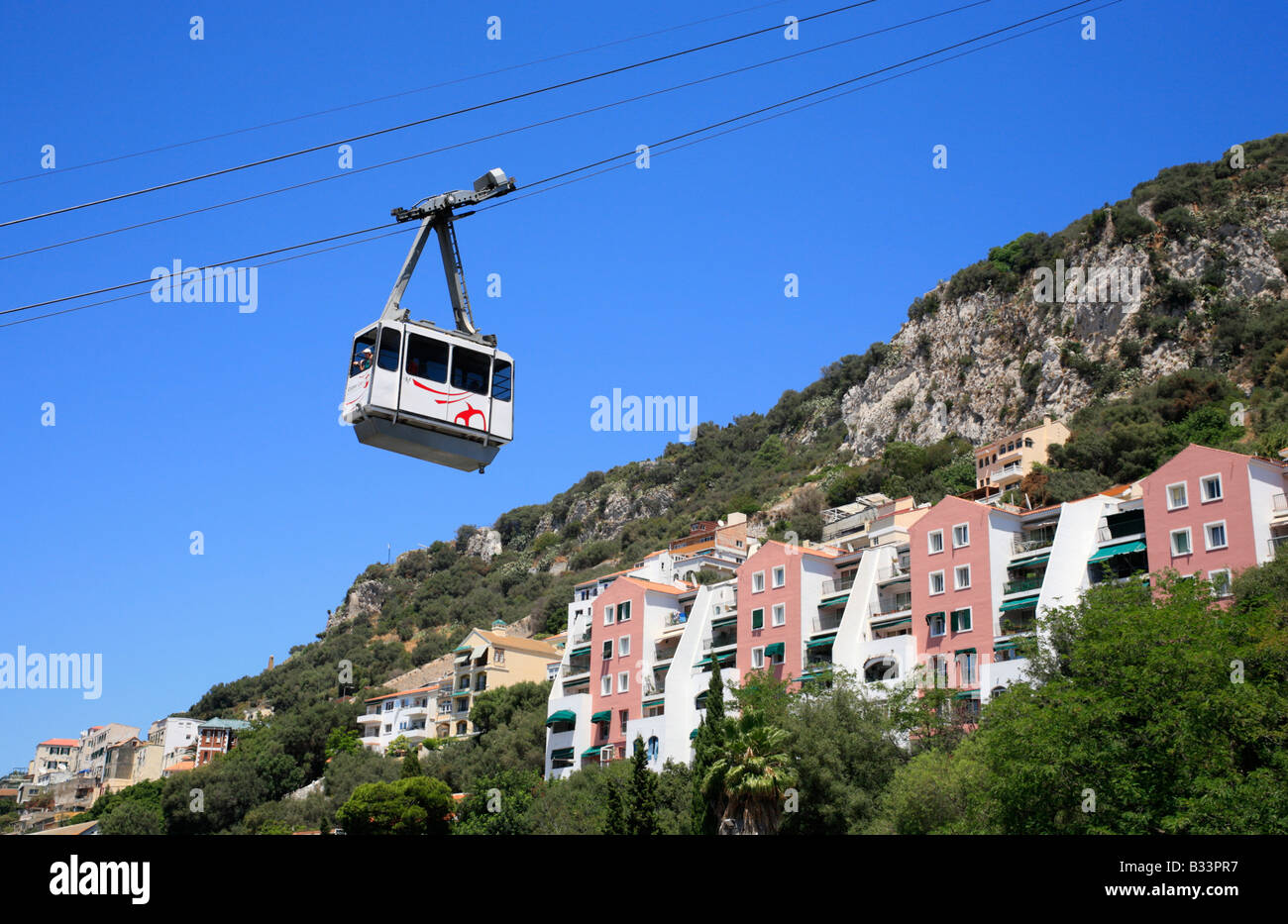 cable car to the rock of Gibraltar Stock Photo - Alamy