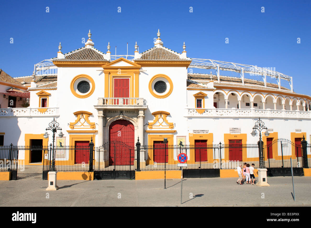 bullfighting arena in Sevilla in Andalucia in Southern Spain Stock ...