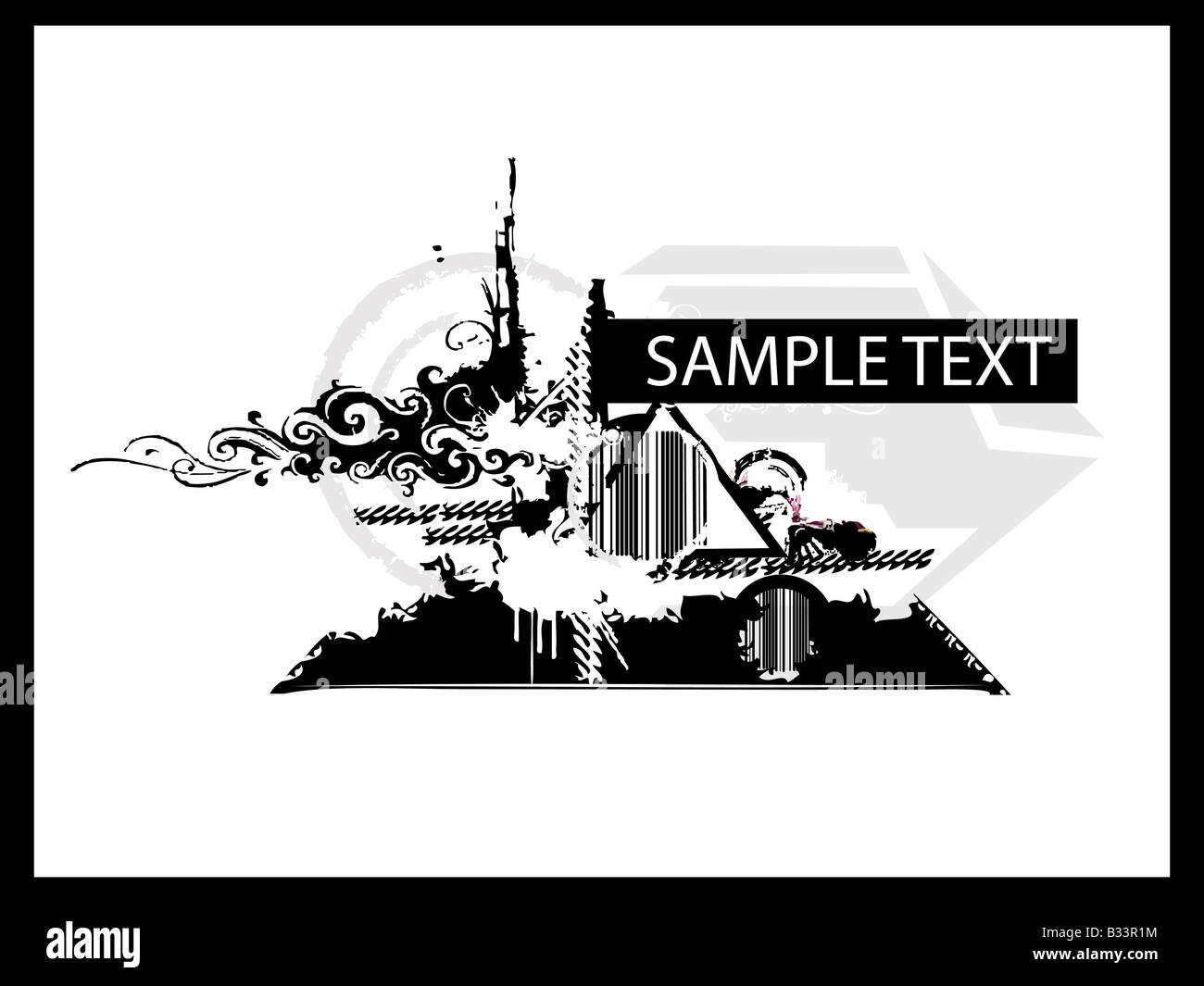 splatter design with swirls Stock Photo - Alamy