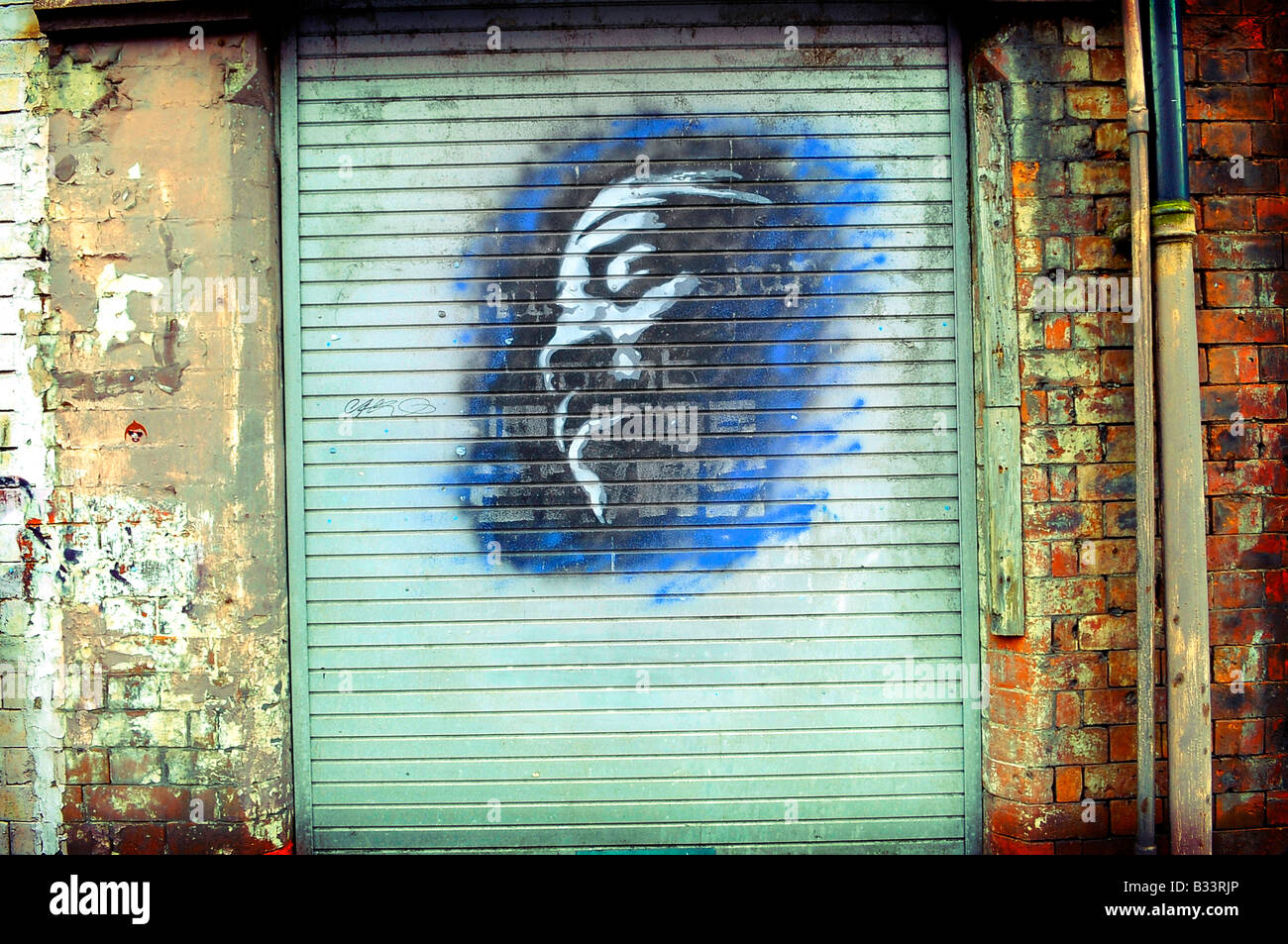 jimi jimmy hendrix graffiti art northern quarter manchester uk england ...