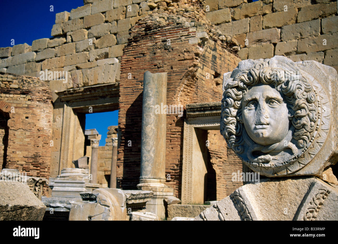 Roman Ruins in Leptis Magna Libya Stock Photo - Alamy