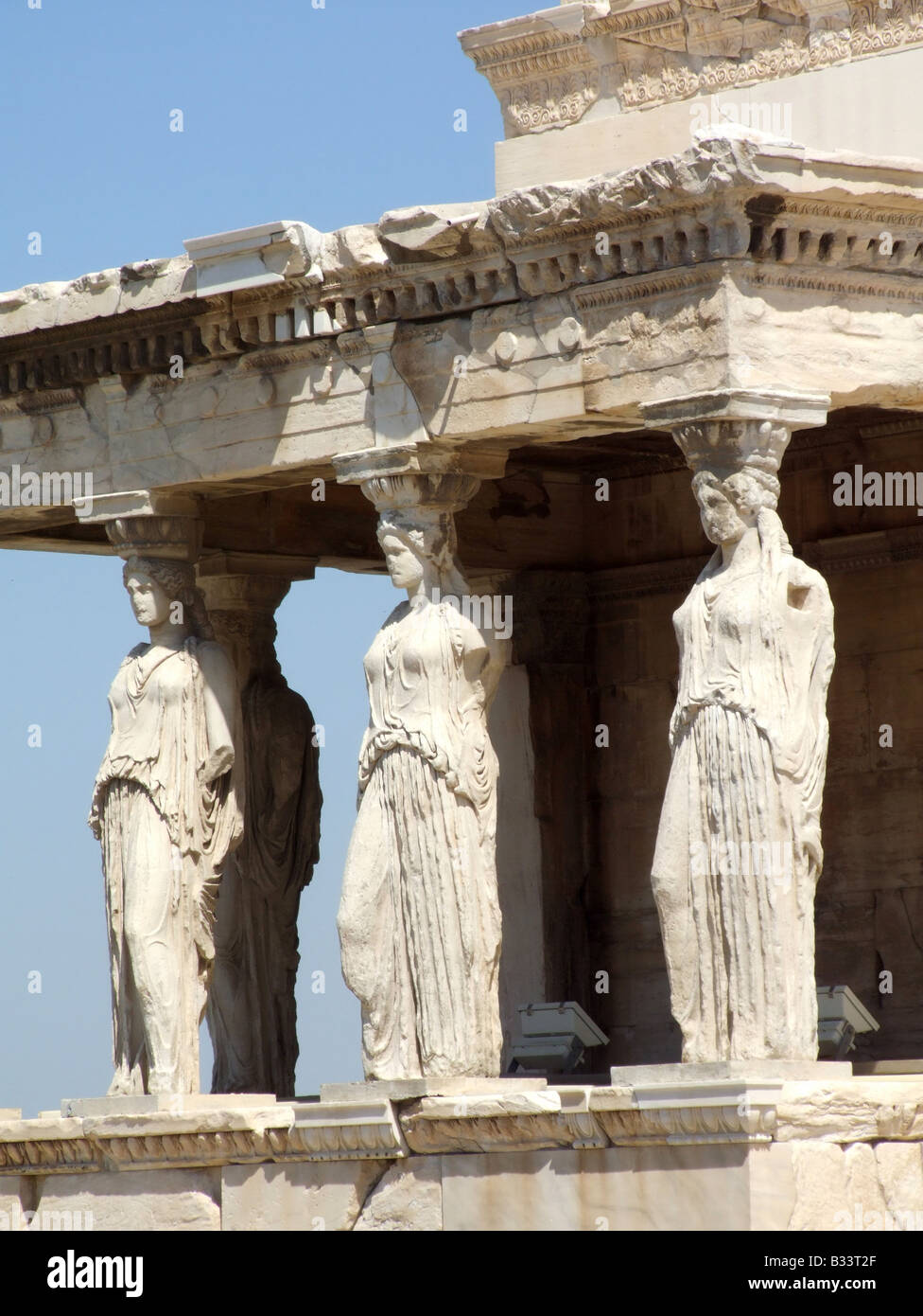 Caryatids of the Erechteion by parthenon in athens Stock Photo - Alamy
