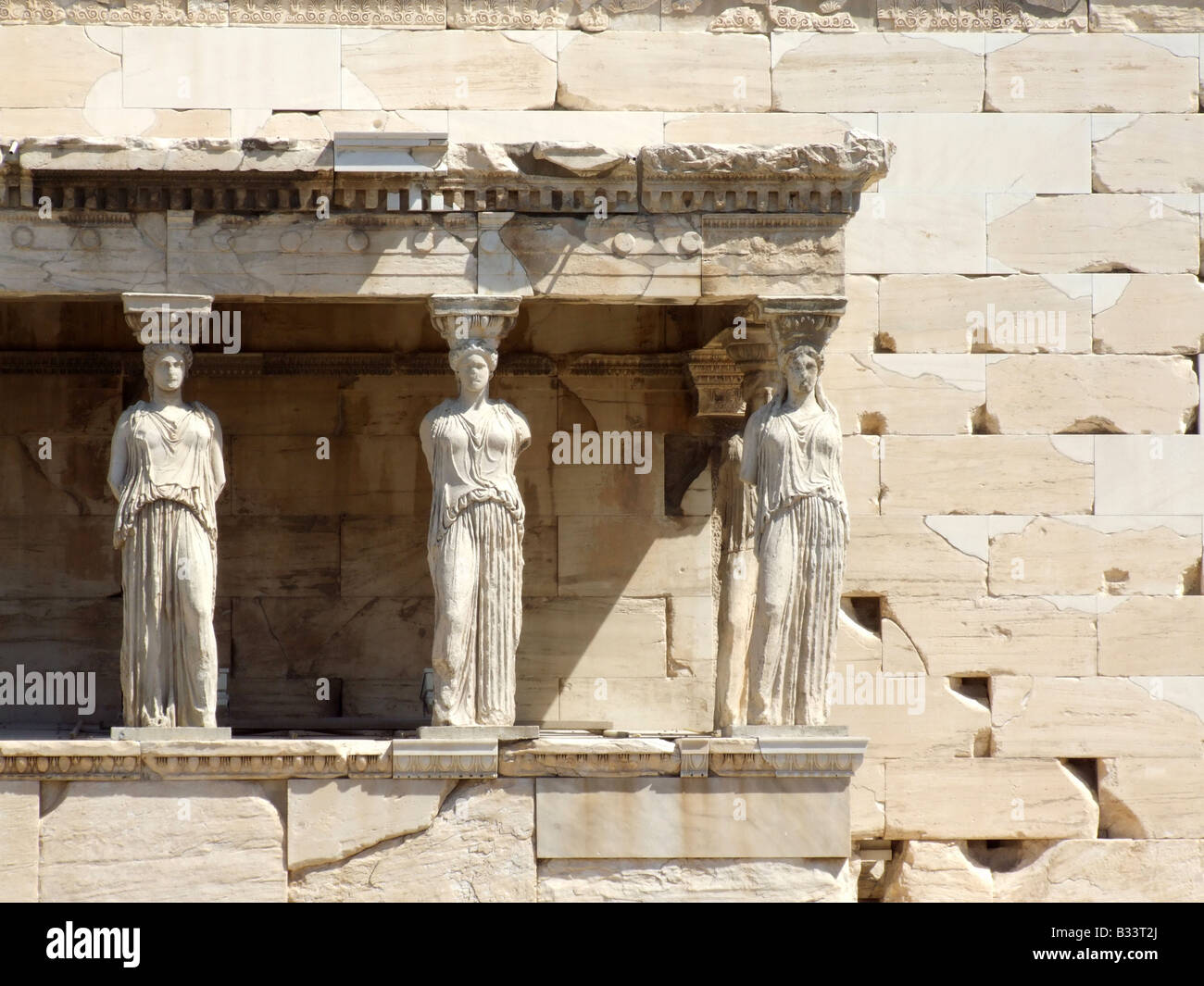 Caryatids of the Erechteion by parthenon in athens Stock Photo - Alamy