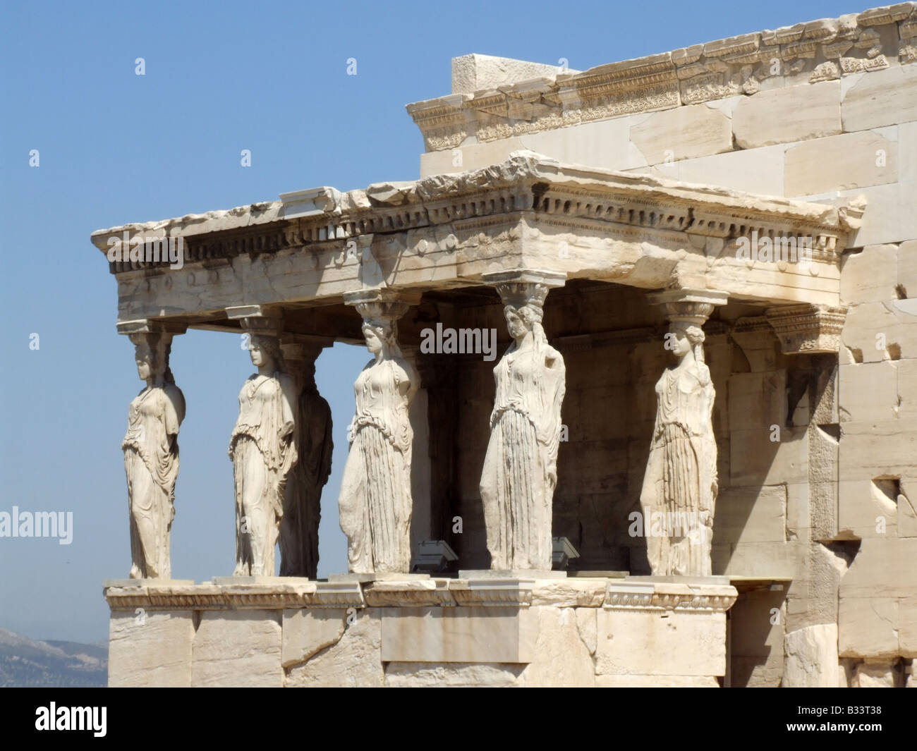 Caryatids of the Erechteion by parthenon in athens Stock Photo - Alamy