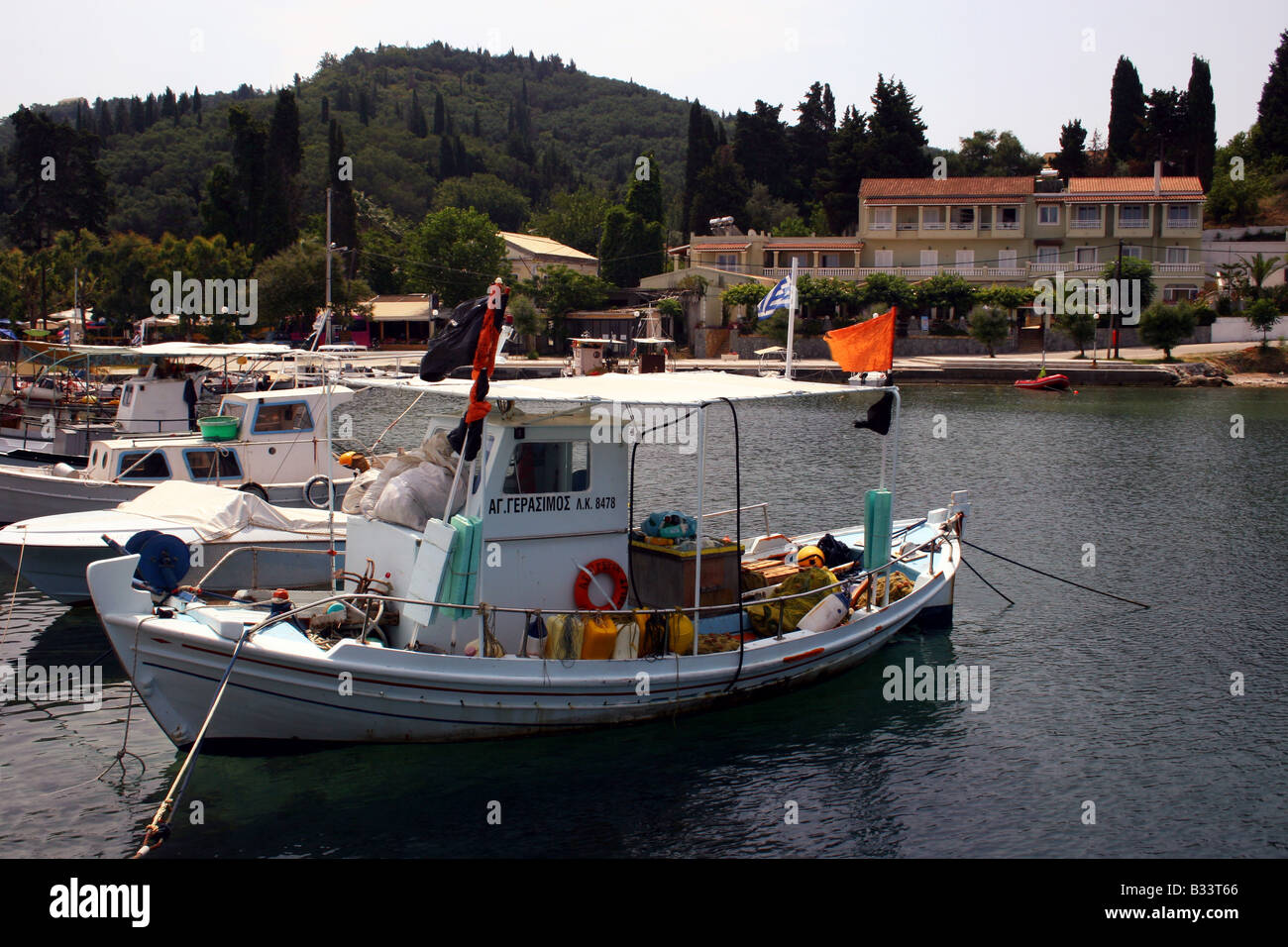 BOUKARIS BOUCARI HARBOUR SOUTHWEST CORFU. GREEK IONIAN ISLAND Stock ...