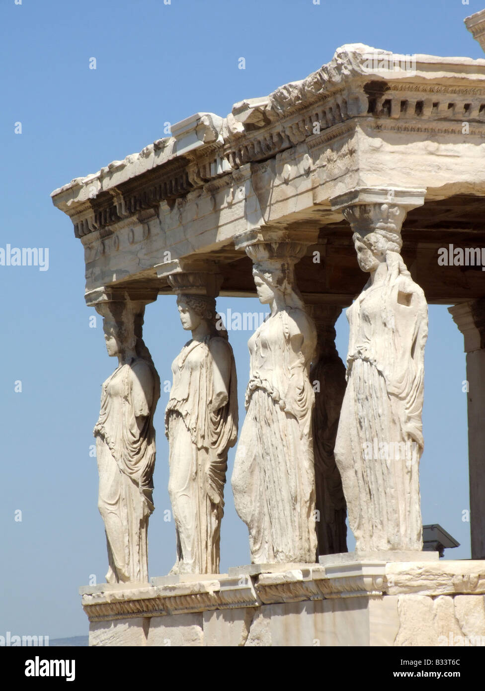 Caryatids of the Erechteion by parthenon in athens Stock Photo - Alamy