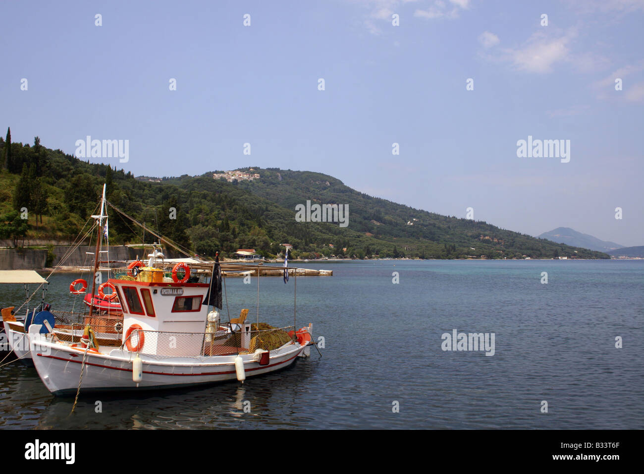 BOUKARIS BOUCARI HARBOUR SOUTHWEST CORFU. GREEK IONIAN ISLAND Stock ...