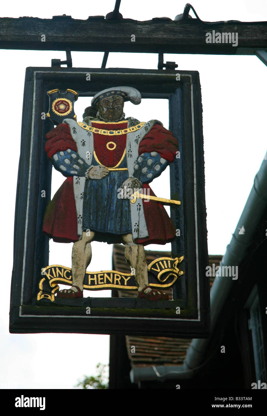 Henry VIII tavern sign Hever Kent Stock Photo - Alamy