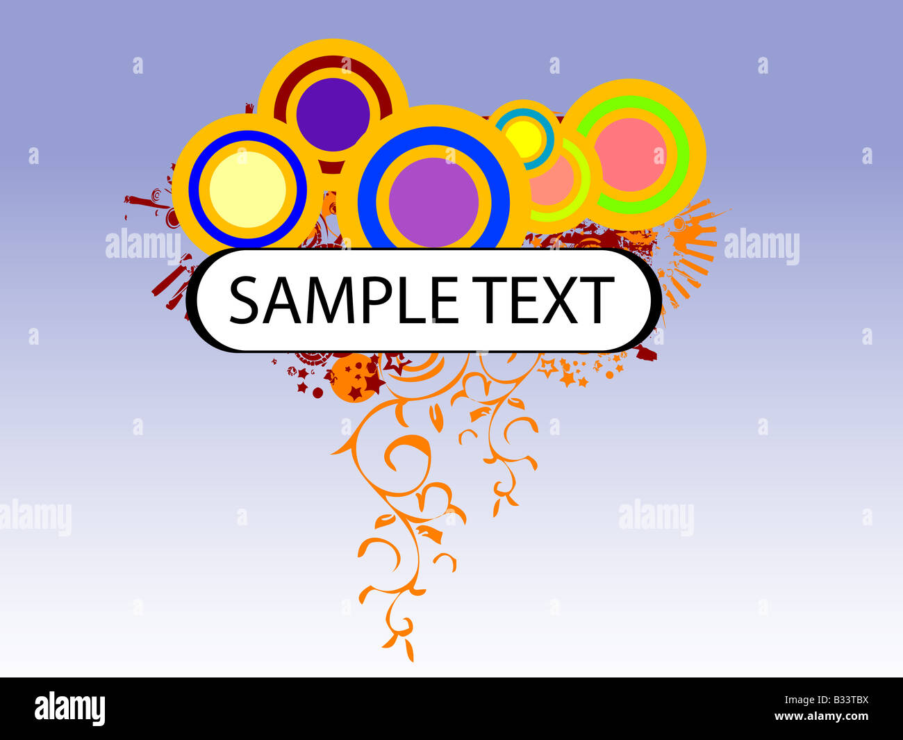 sample-text with swirly circles Stock Photo - Alamy