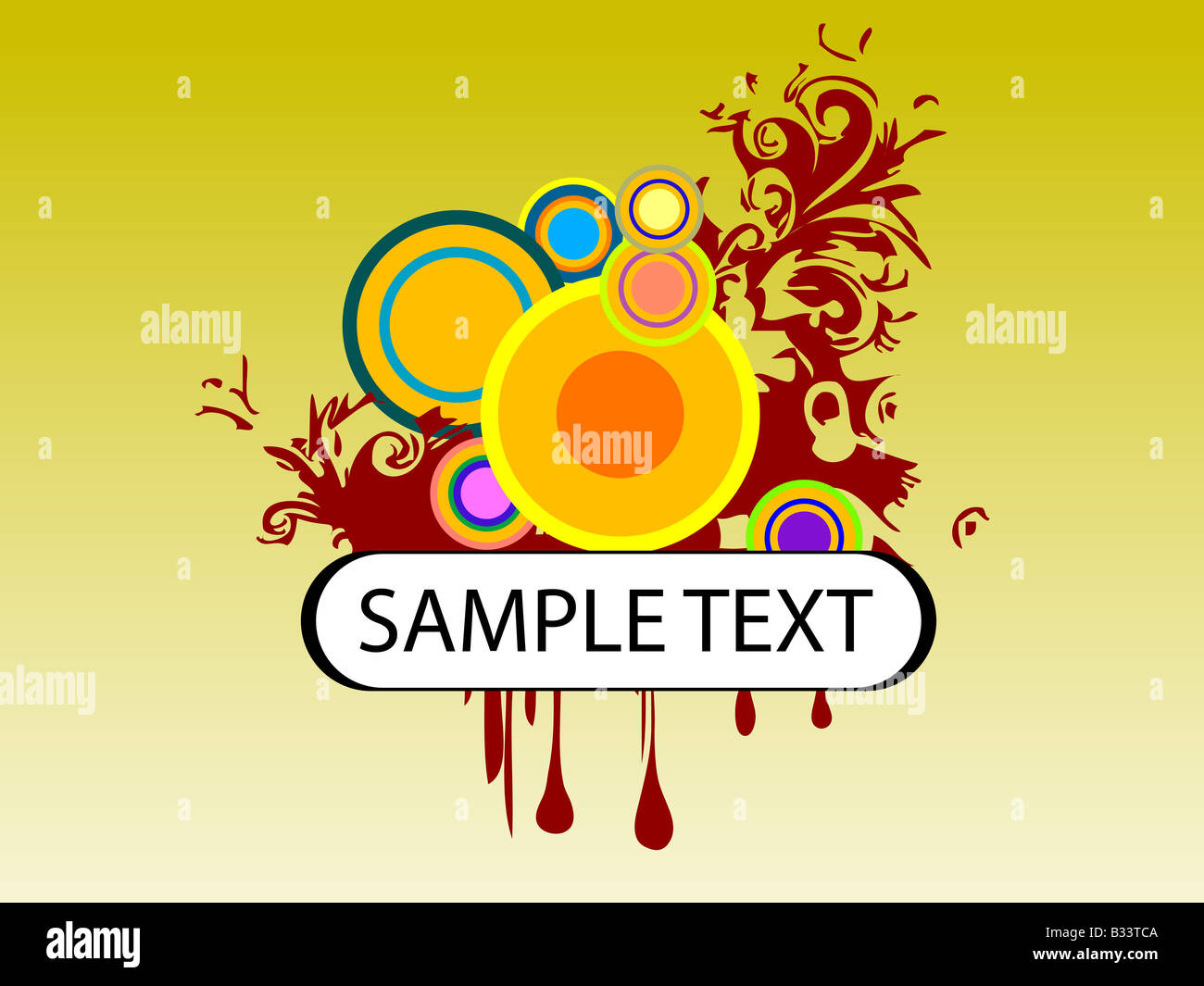 text-template with stained circles Stock Photo - Alamy