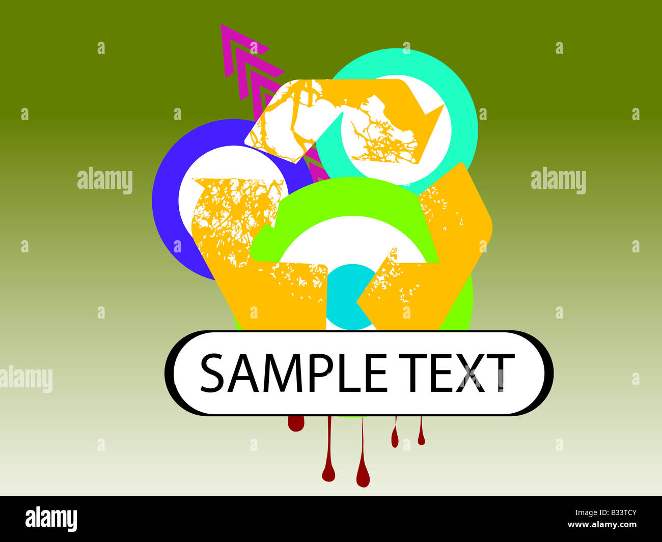 circles with recycle and text-box Stock Photo - Alamy