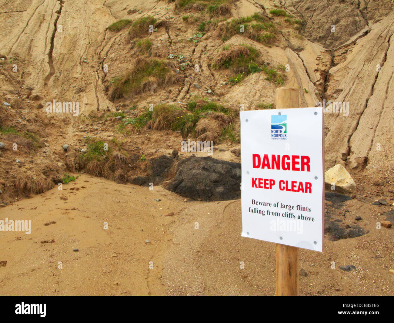 Warning sign landslip hi-res stock photography and images - Alamy
