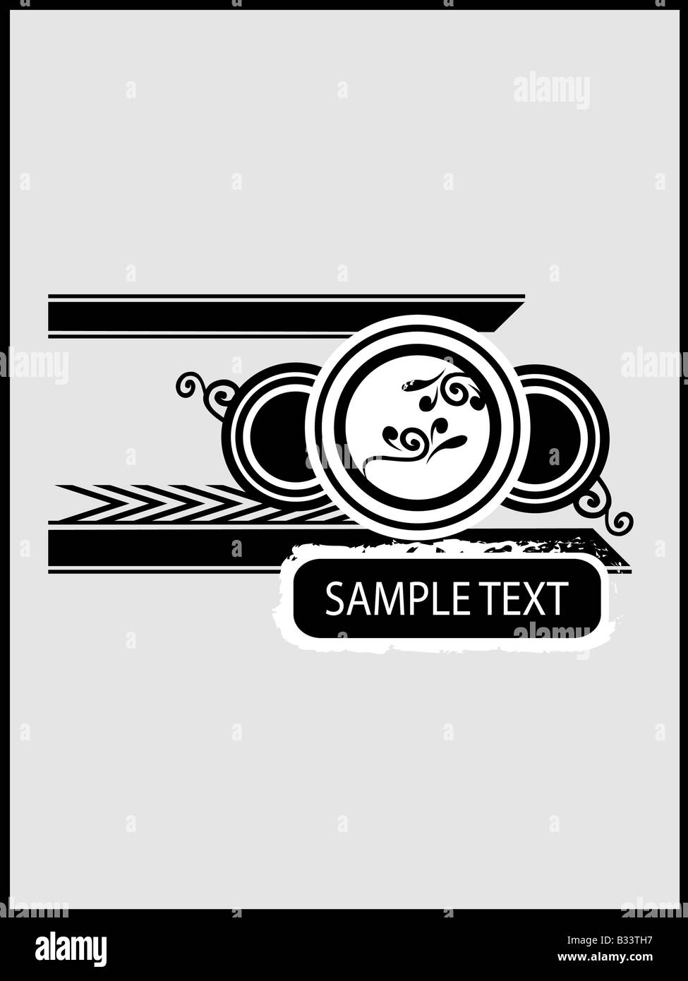 sample-text with swirly circles Stock Photo - Alamy