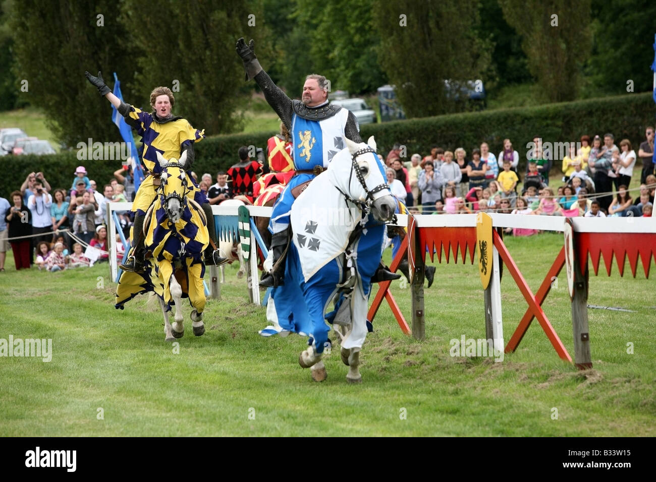 Jousting tournament Hever Castle Kent England during a jousting ...